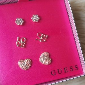 Guess | Jewelry | Guess Love Heart Earring Trio Set | Poshmark